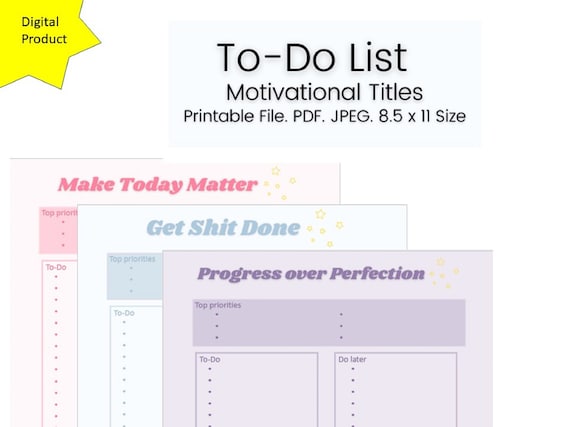 Printable to Do List Motivational Quotes Colorful - Etsy