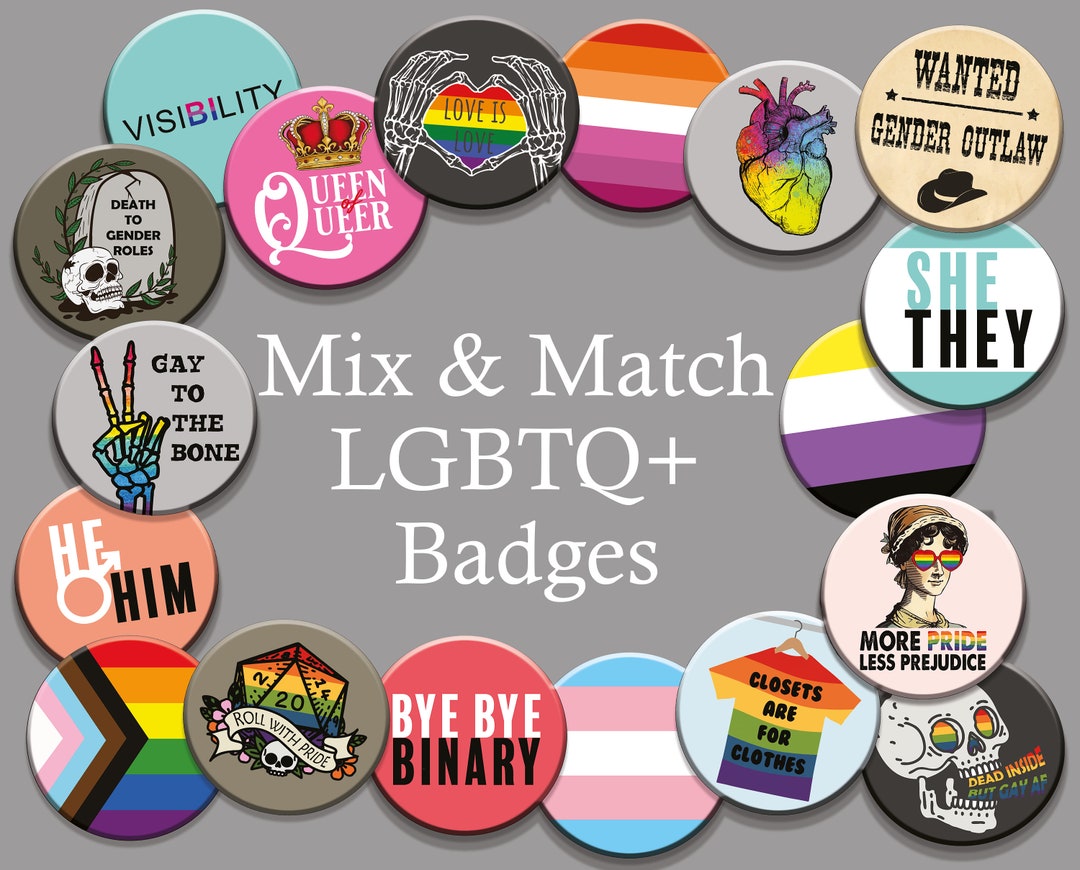 LGBTQA+ Pride Pin Button Badges, LGBTQ+ Badges, Alternative LGBT+ Pride ...