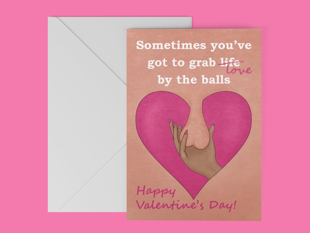 Funny Rude Valentine's Day Card for Him Grab by Balls Flirty Valentine ...