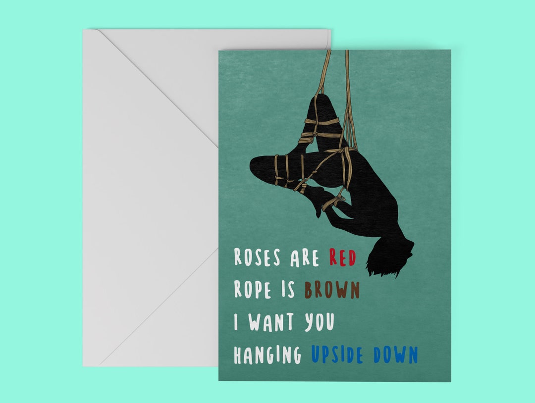 Kinky Shibari Anniversary Card Bondage Card BDSM Birthday Card Rope ...
