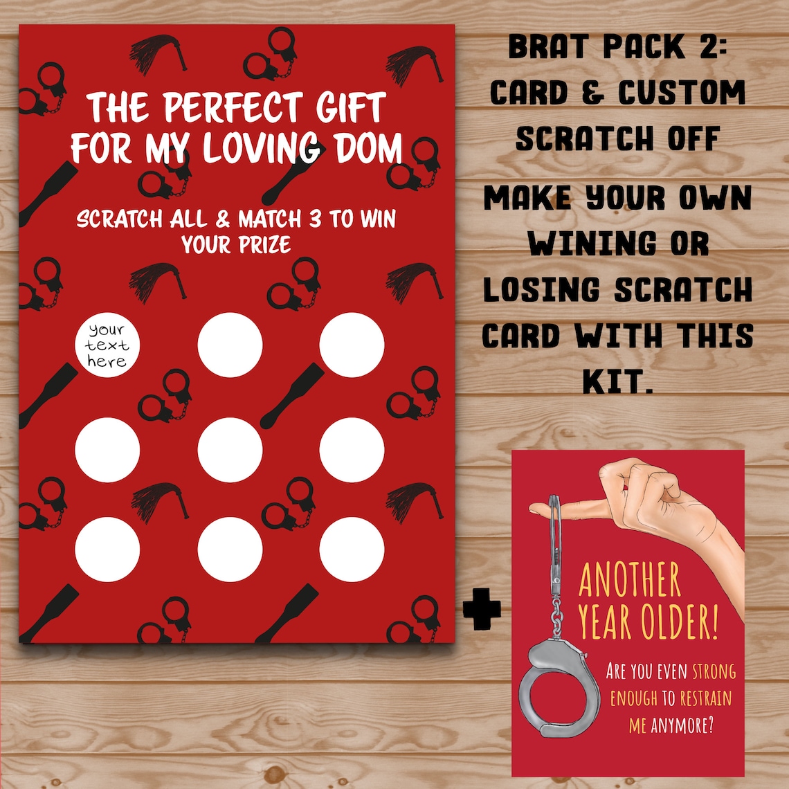 Kinky BDSM Funny Birthday Card - Handcuffs - Bratty Card Restrain ...