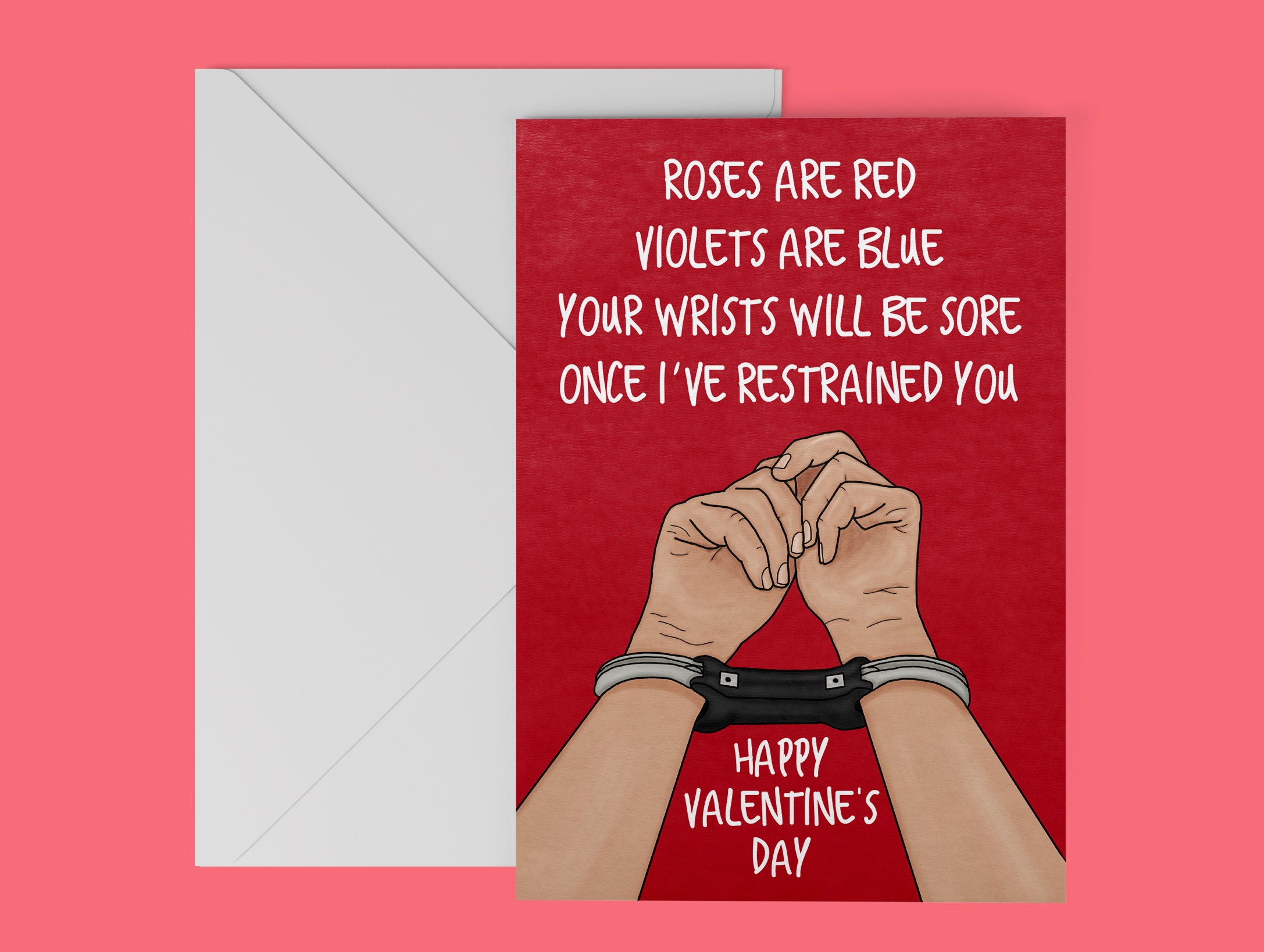 Funny Kinky Card Restrained BDSM Card Bondage Card Handcuff Card Rude Card for Him Flirty Card ...