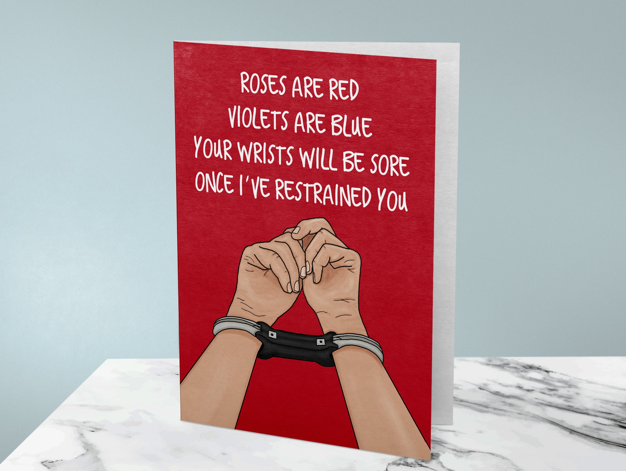 Funny Kinky Card Restrained BDSM Card Bondage Card Handcuff Card Rude Card for Him Flirty Card ...