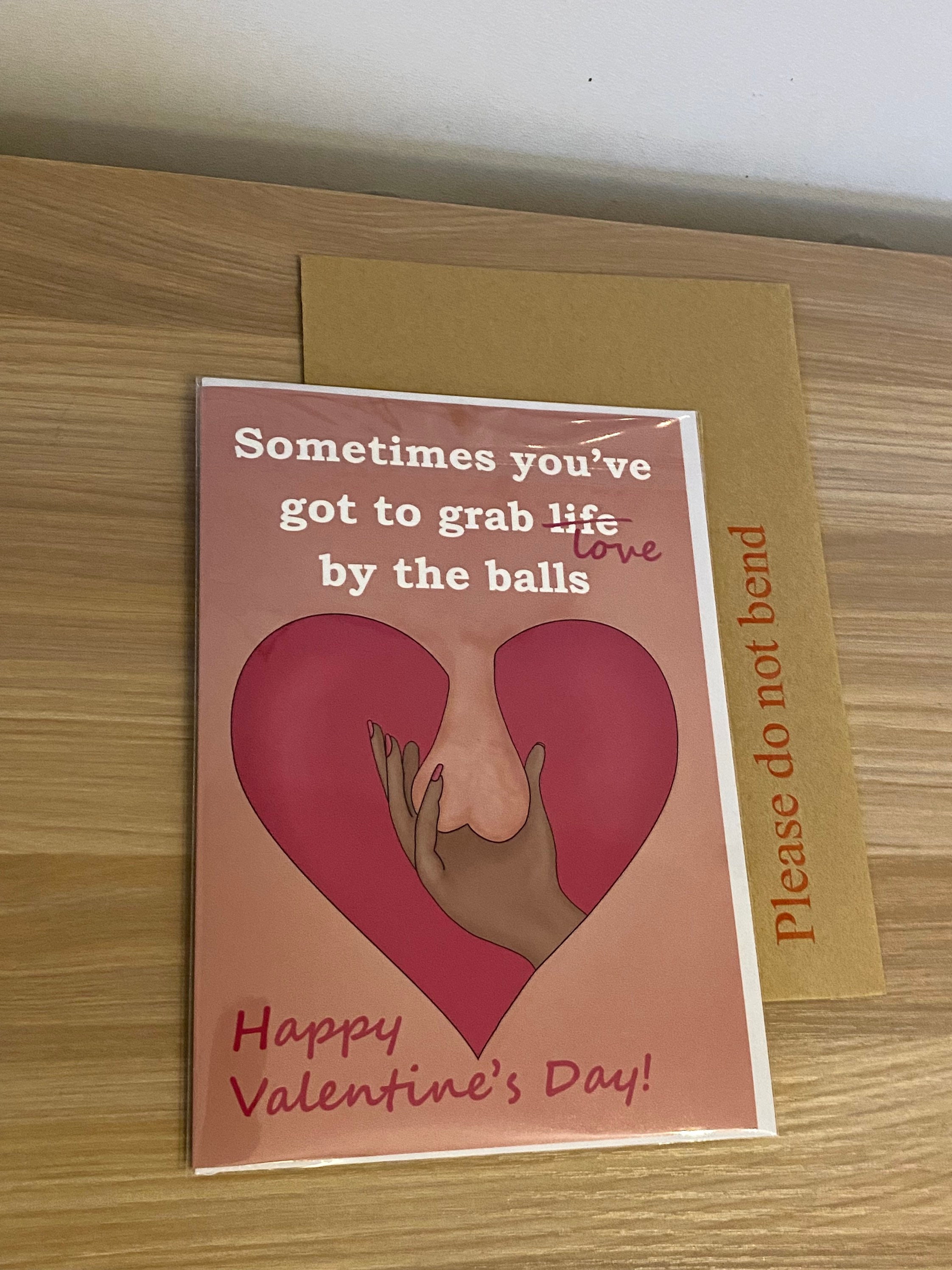 Funny Rude Valentines Day Card For Him Grab By Balls Flirty Valentine