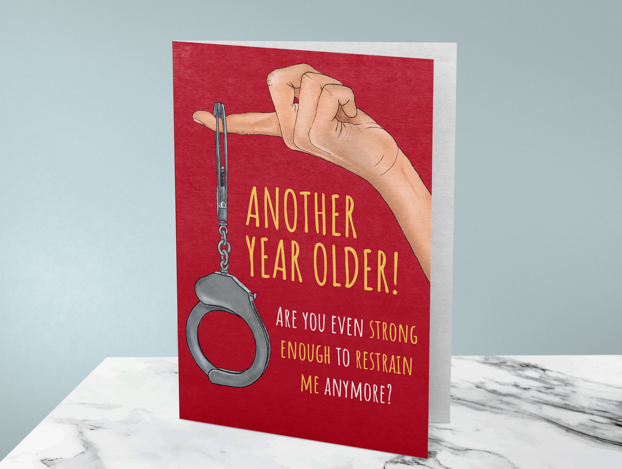 Kinky BDSM Funny Birthday Card - Handcuffs - Bratty Card Restrain ...