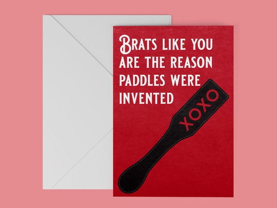 Kinky BDSM Funny Card for Her Brat Paddle Flirty Card for | Etsy