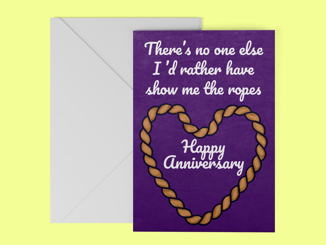 Kinky BDSM Anniversary Card - Show Me the Ropes - Shibari Rope Bondage ...