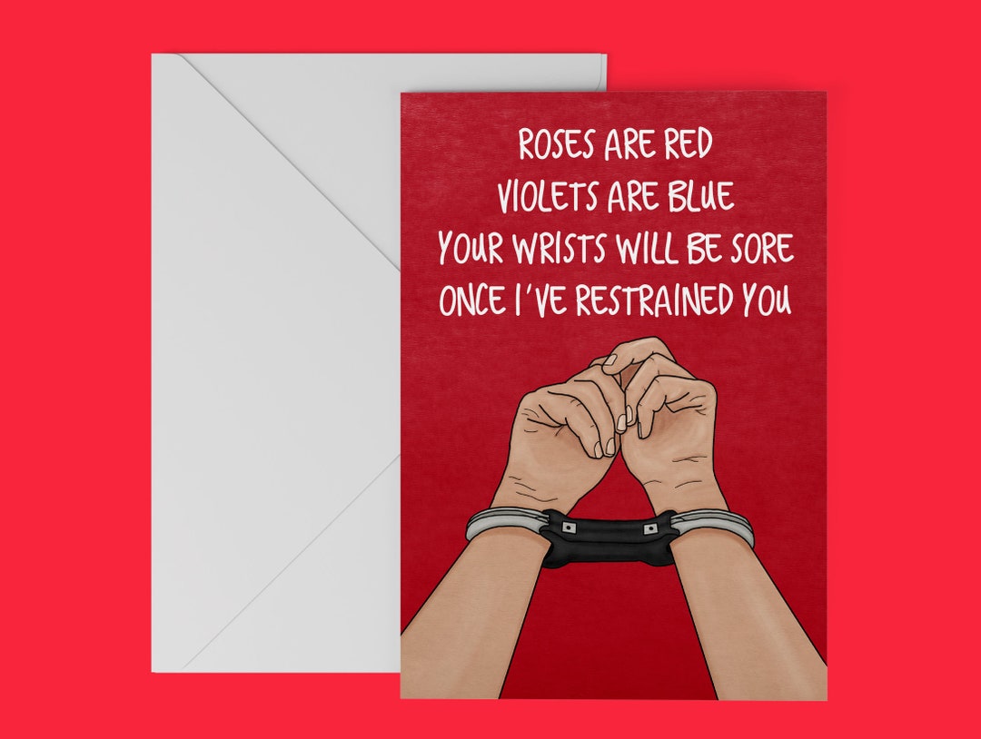 Funny Kinky Card Restrained BDSM Card Bondage Card Handcuff Card Rude ...