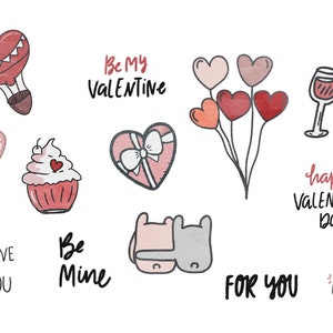 Valentines Day Clipart Commercial Use, Love Hearts Clip Art, PNG Bundle ...