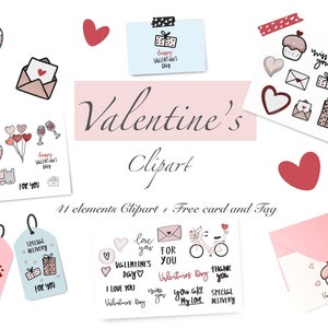 Valentines Day Clipart Commercial Use, Love Hearts Clip Art, PNG Bundle ...