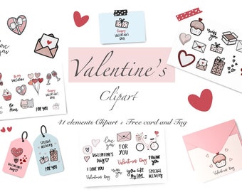Love Clipart Commercial Use Valentines Day Clip Art PNG | Etsy