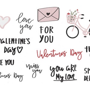 Valentines Day Clipart Commercial Use, Love Hearts Clip Art, PNG Bundle ...