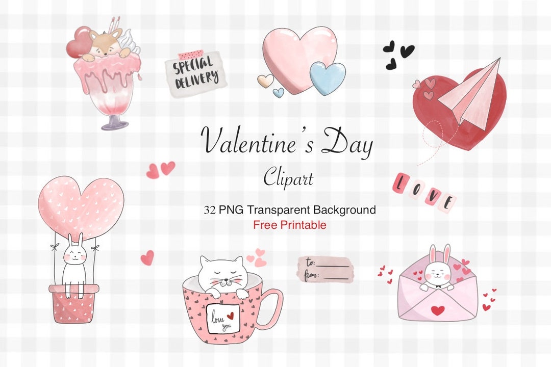 Love Clipart Commercial Use, Valentine’s Day Clip Art, PNG Bundle - Etsy