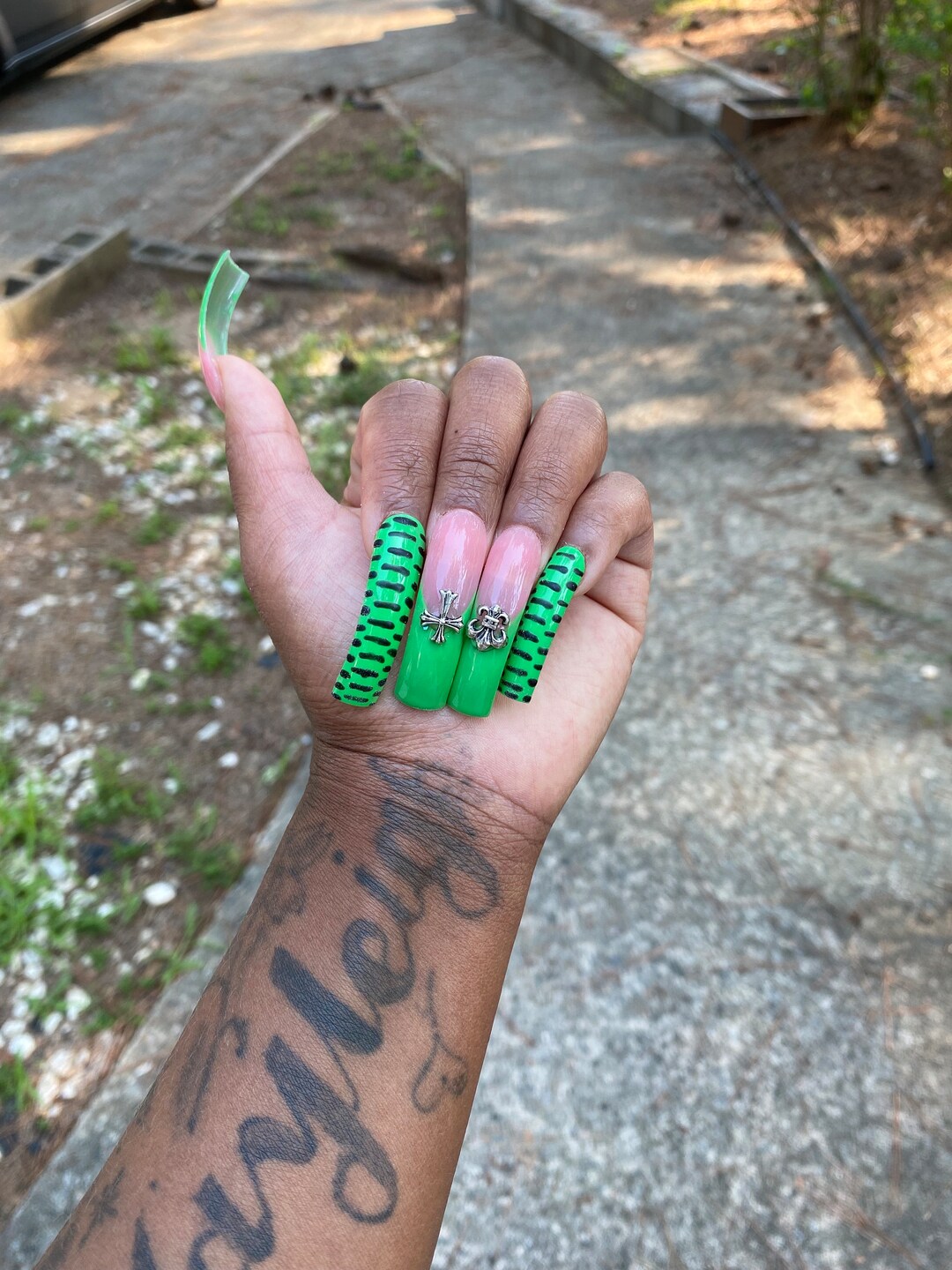 Curved French Tips(green Curve French Tips) - Etsy