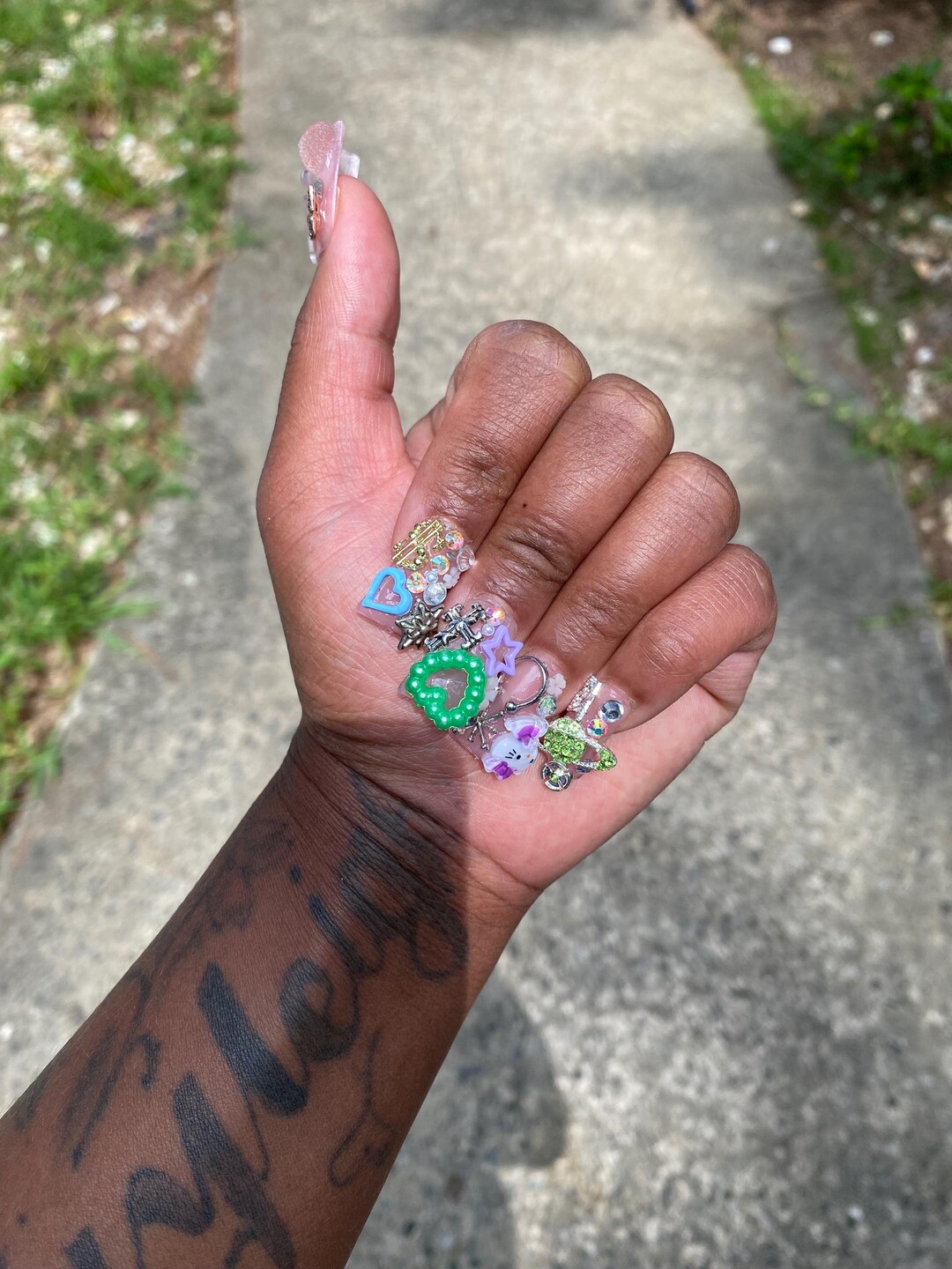 Short Duck Junk Nails Press on Nails - Etsy