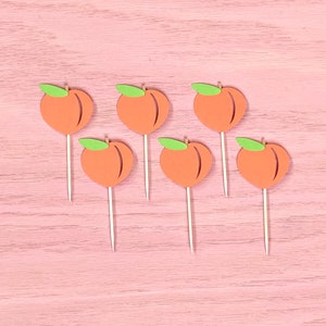 Peach Cupcake Toppers, Party Decorations, Baby Shower, Birthday, Sweet ...