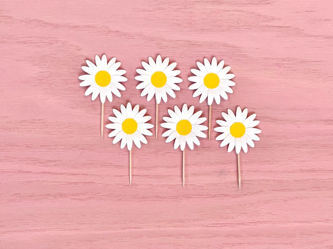 Daisy Cupcake Toppers, Party Decorations, Birthday, Baby Shower, Bridal ...