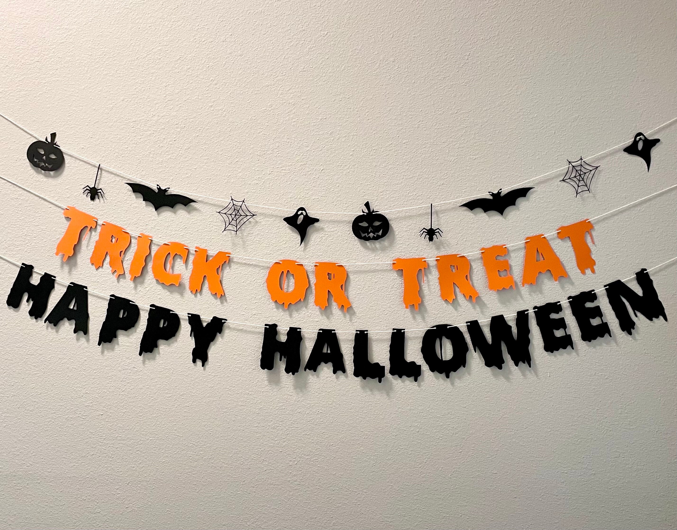 Halloween Banner Happy Halloween Spooky Garland Bunting | Etsy