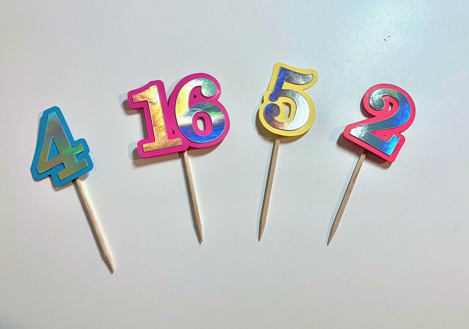Number Cupcake Toppers Layered Any Number and Color - Etsy