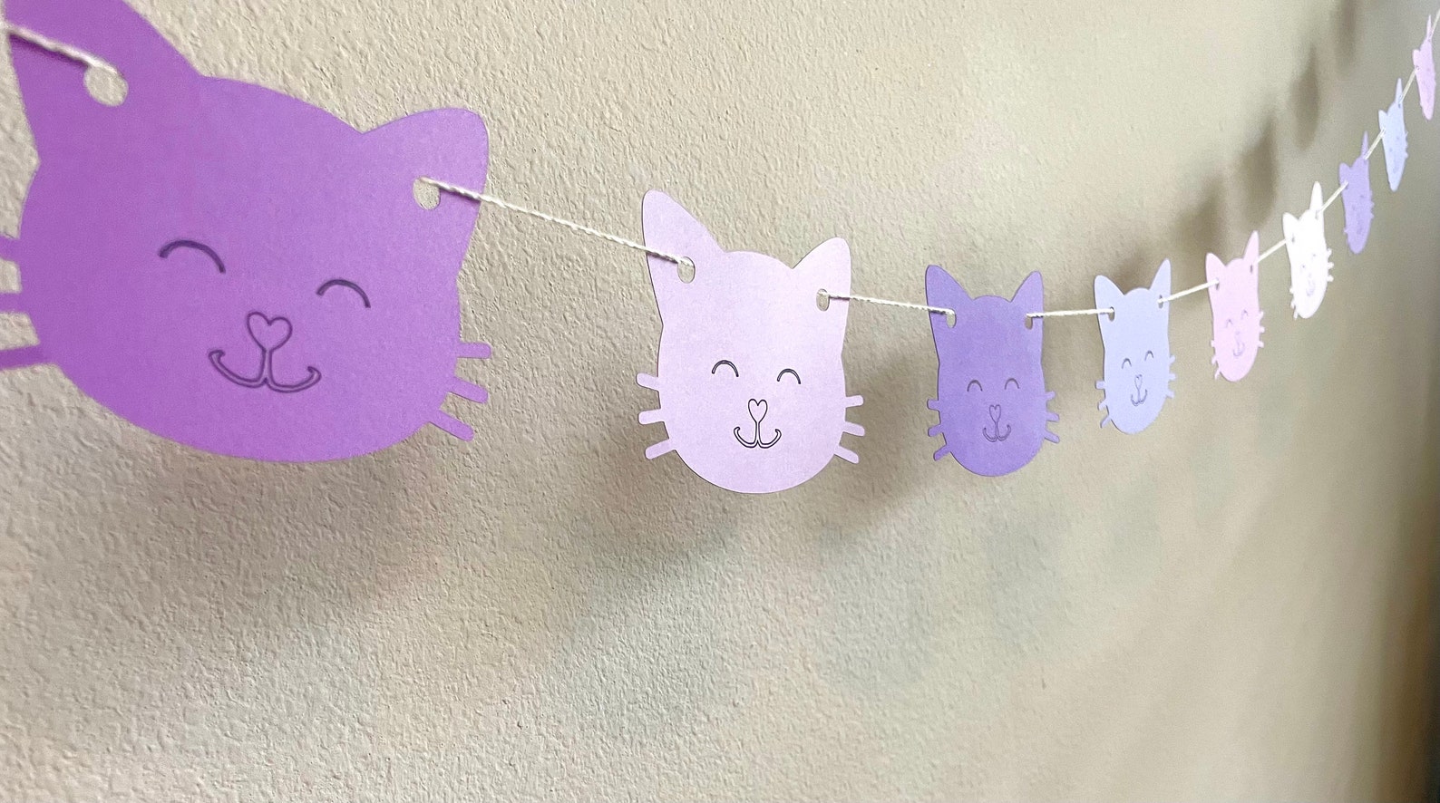 Cat Banner Kitty Garland Kitten Bunting Party Decoration - Etsy