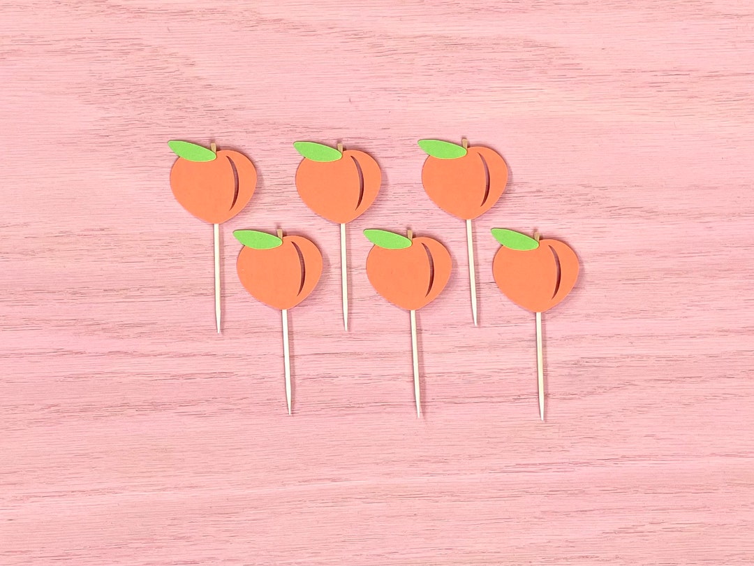 Peach Cupcake Toppers, Party Decorations, Baby Shower, Birthday, Sweet ...