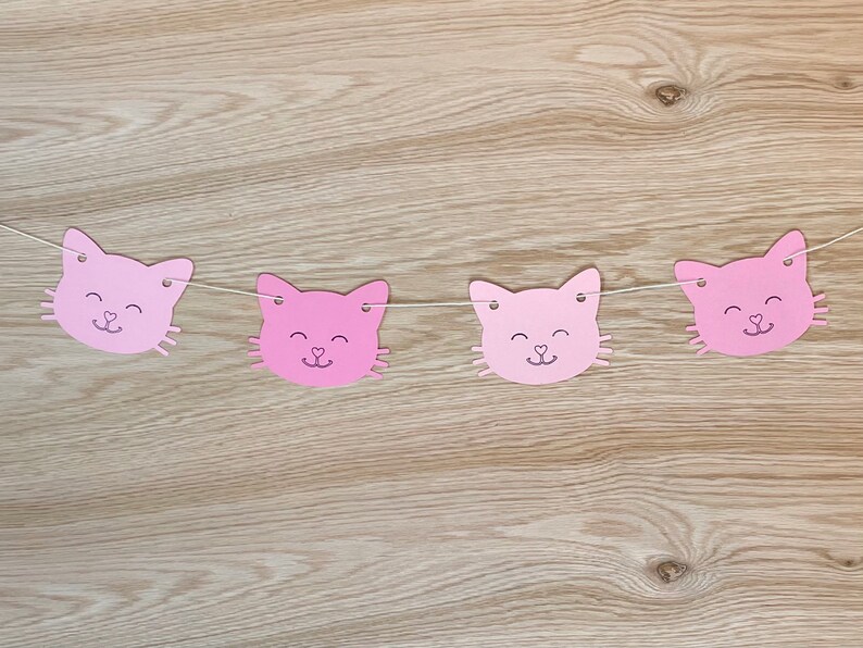 Cat Banner, Kitty Garland, Kitten Bunting, Party Decoration, Birthday ...