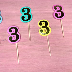 Number Cupcake Toppers, Layered, Any Number and Color, Personalized ...