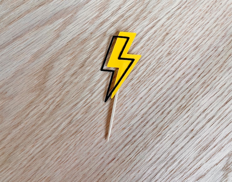 Lightning Bolt Cupcake Toppers, Party Decorations, Birthday, Flash ...