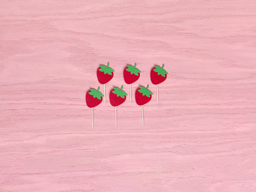 Strawberry Cupcake Toppers, Party Decorations, Birthday, 1st Birthday ...