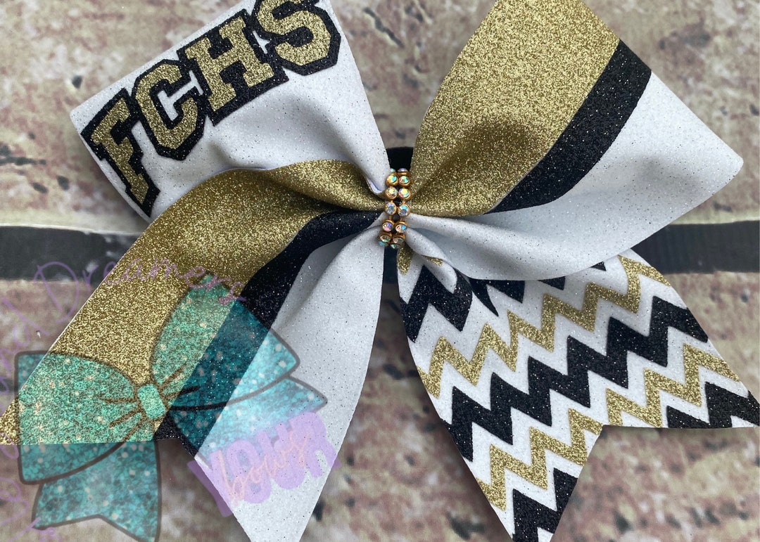 Chevron Three Color Game Day Team Cheer Bow, Competition Bow, Sideline ...