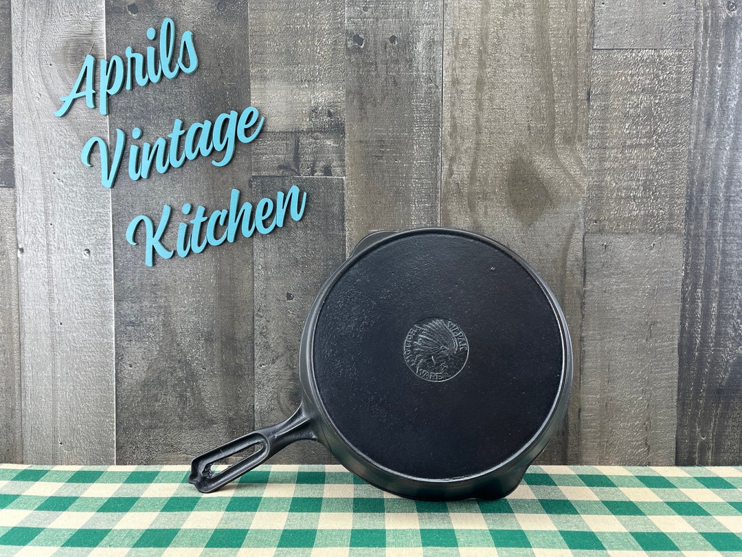 Rare! Wapak Indian Head Medallion #8 Cast Iron Skillet - Etsy