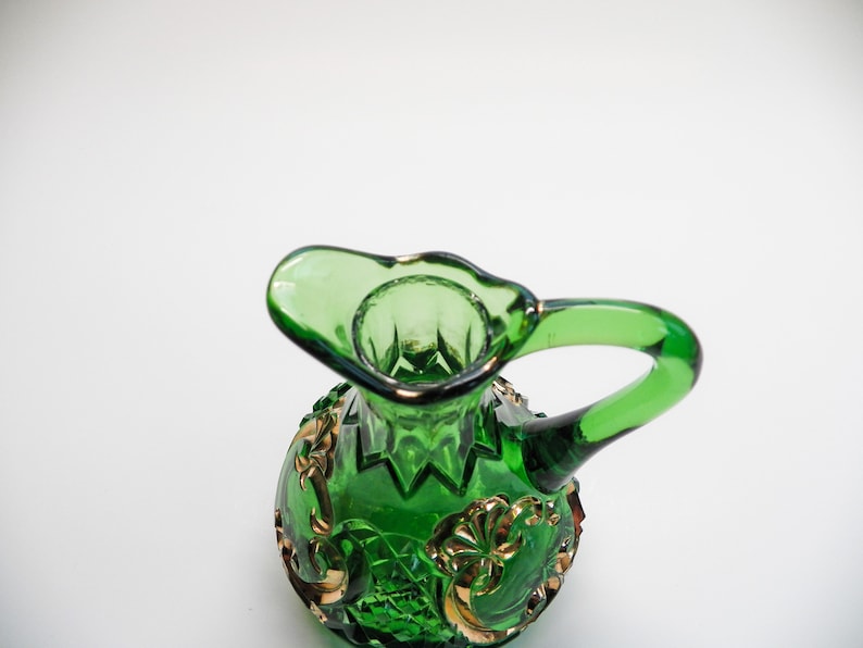 Antique CROESUS Emerald Green Glass Cruet 1897 Product of the Riverside ...