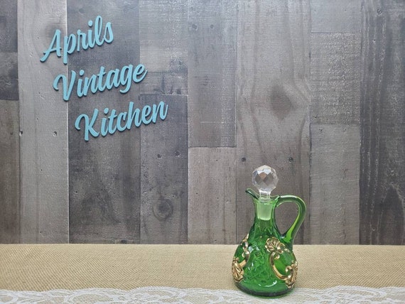 Antique CROESUS Emerald Green Glass Cruet 1897 Product of the | Etsy