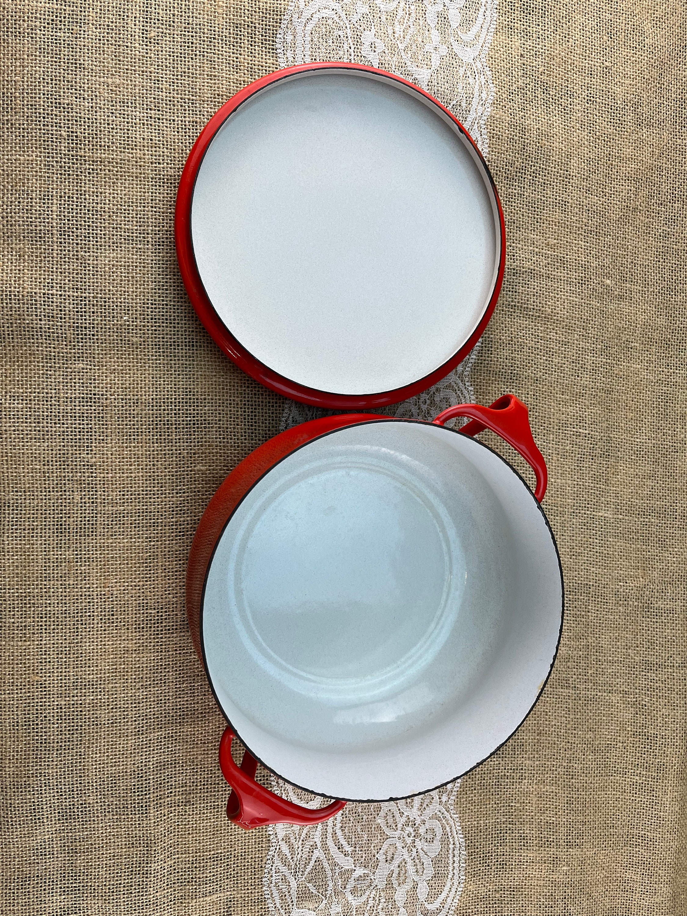 Dansk Kobenstyle Red Dutch Oven Pot Enamel Enamelware Made in France ...