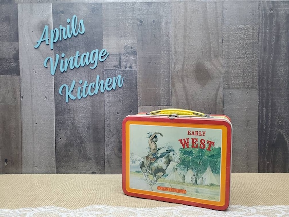 Early West "Indian Territory" Metal Lunch Box 1980's … - Gem
