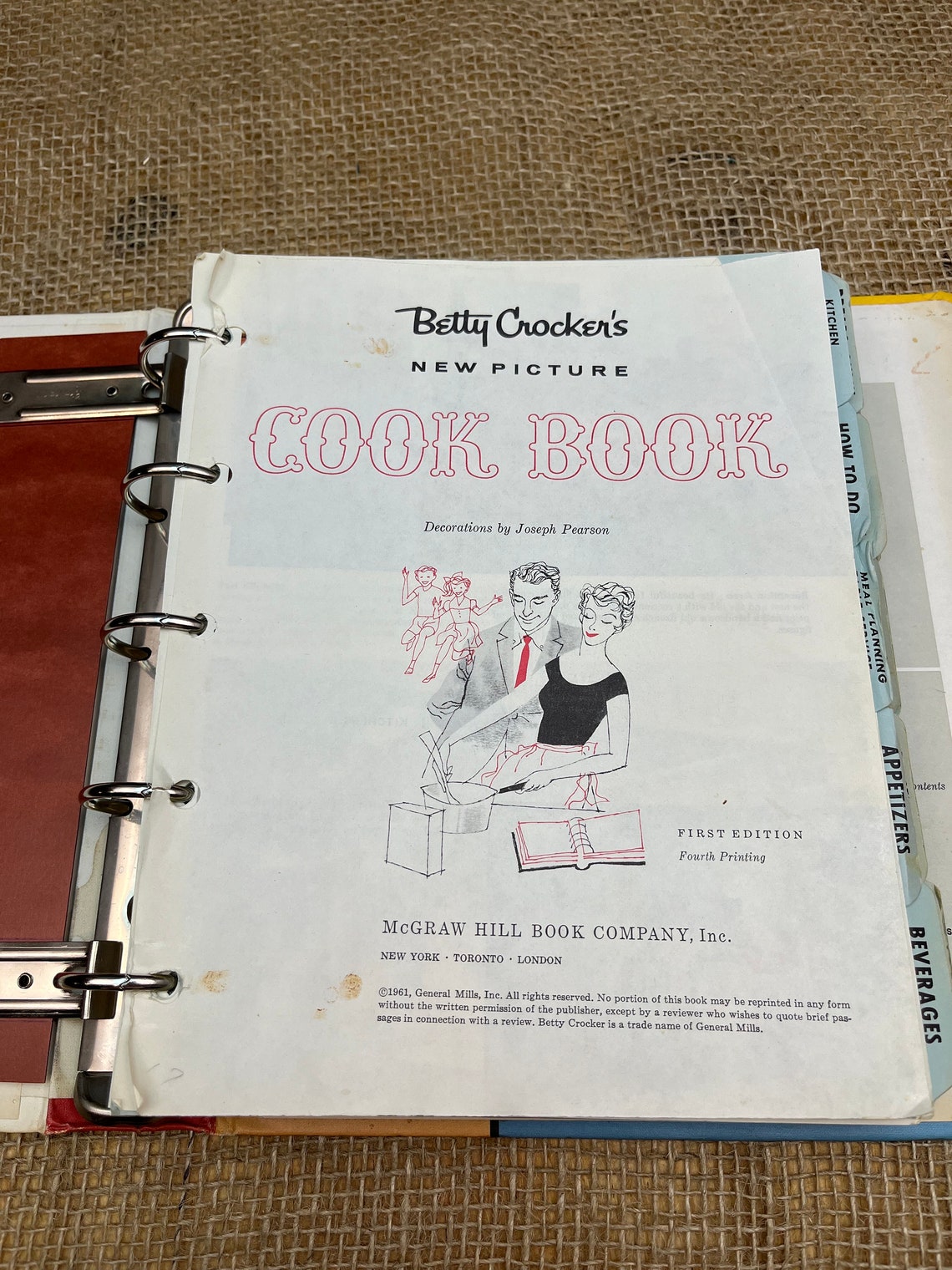 Vintage Betty Crocker's New Picture Cookbook 1961 1st Edition 5 Ring ...