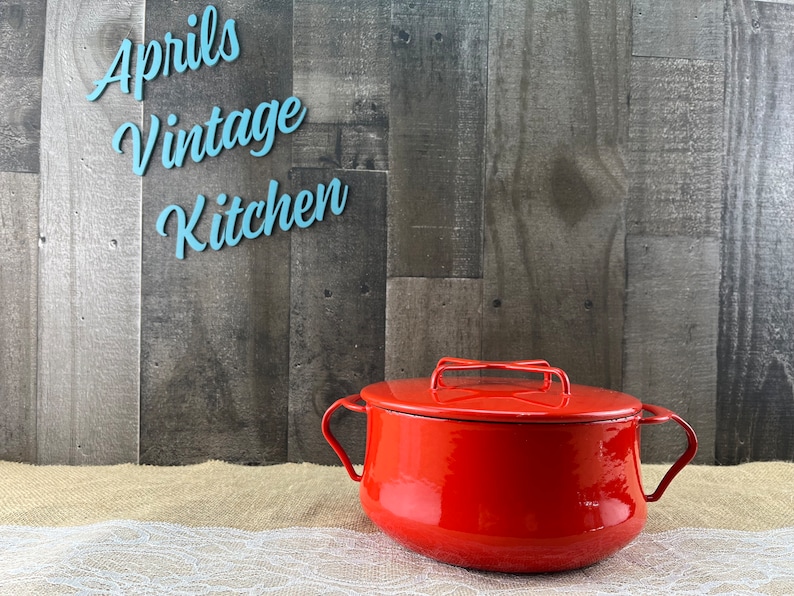 Dansk Kobenstyle Red Dutch Oven Pot Enamel Enamelware Made in France ...