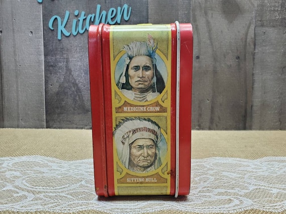 Early West "Indian Territory" Metal Lunch Box 1980's … - Gem