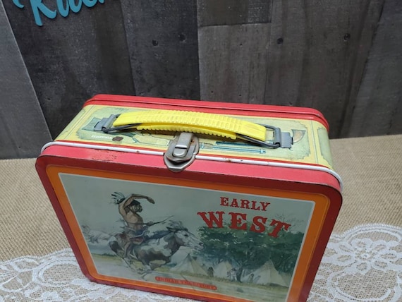 Early West "Indian Territory" Metal Lunch Box 1980's … - Gem