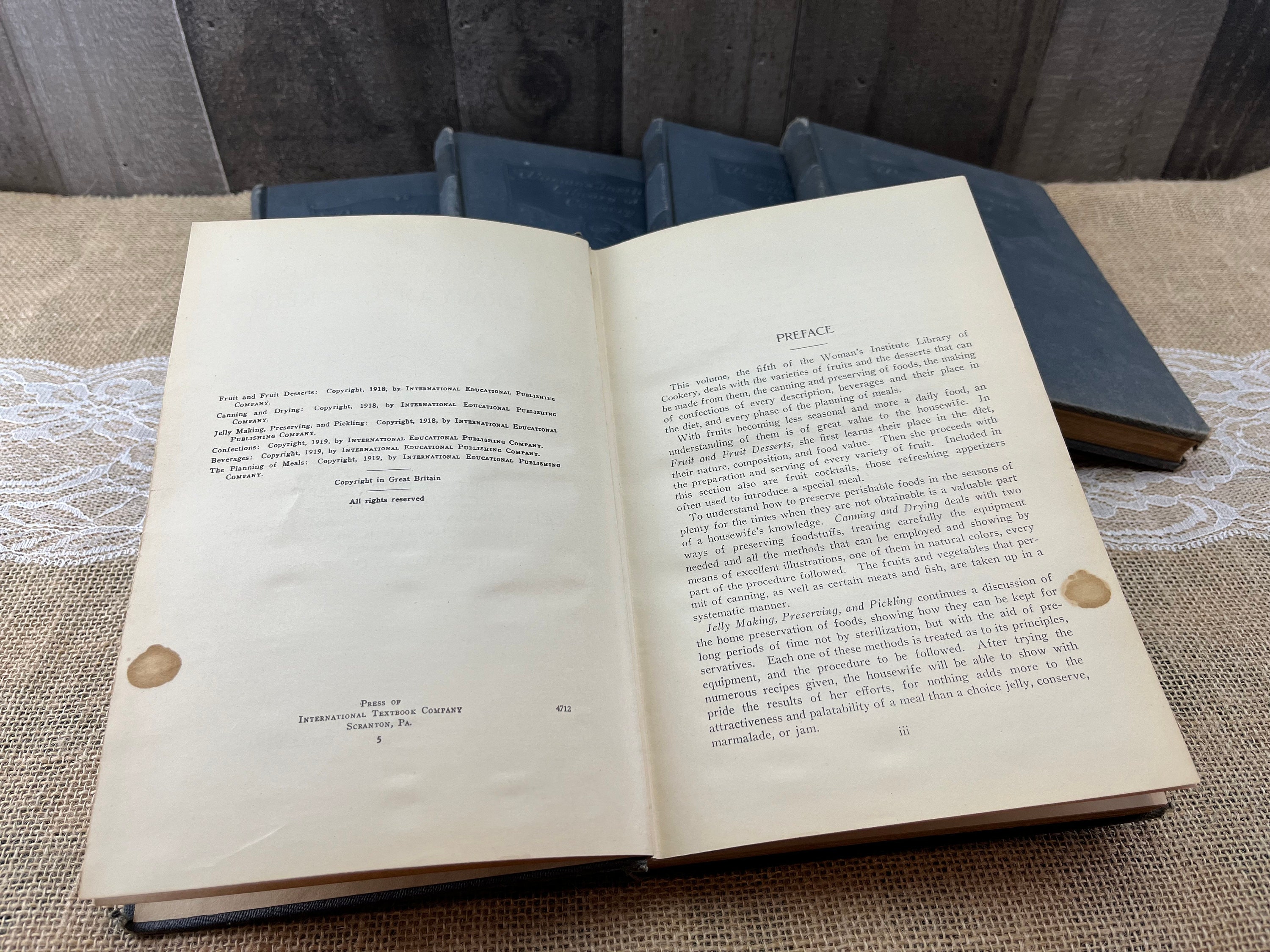 Rare Antique 1923 Women's Institute Library of Cookery Set of 5 Vintage ...