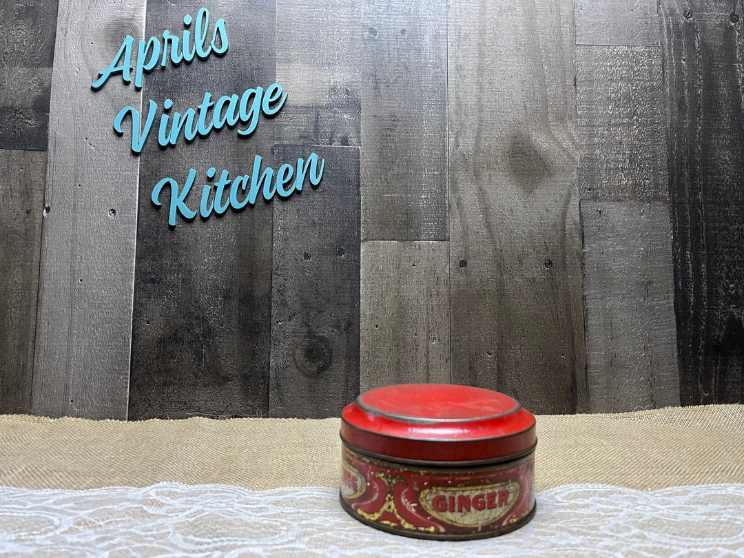 Rare Antique Victorian Toleware Spice Tin Red Gold Spice Tins for ...