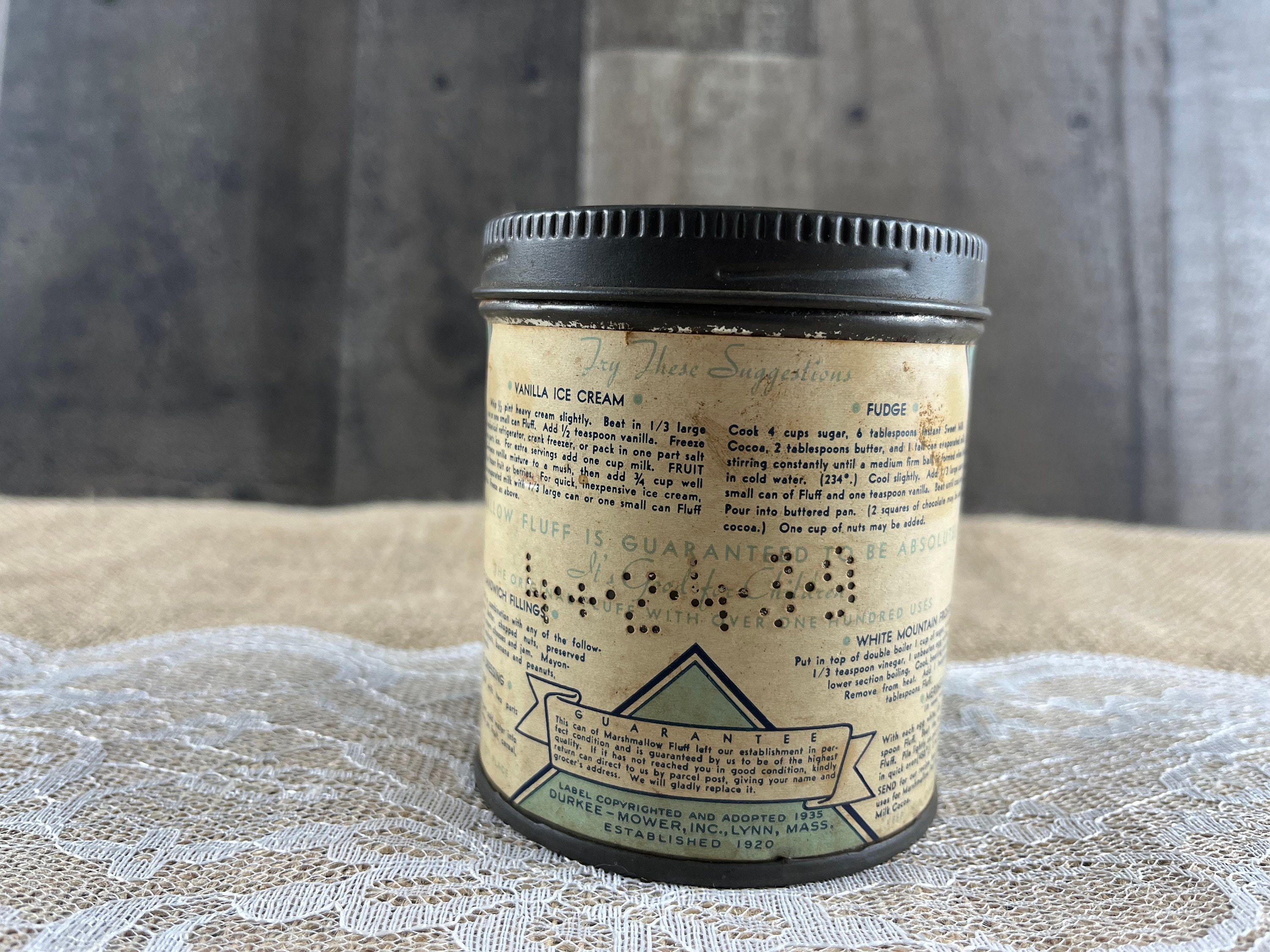 Rare Marshmallow Fluff Tin Can Vintage Miniature - Etsy