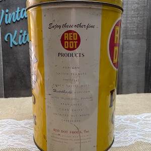 Vintage Red Dot Potato Chip Clown Tin Yellow Red White Canister - Etsy