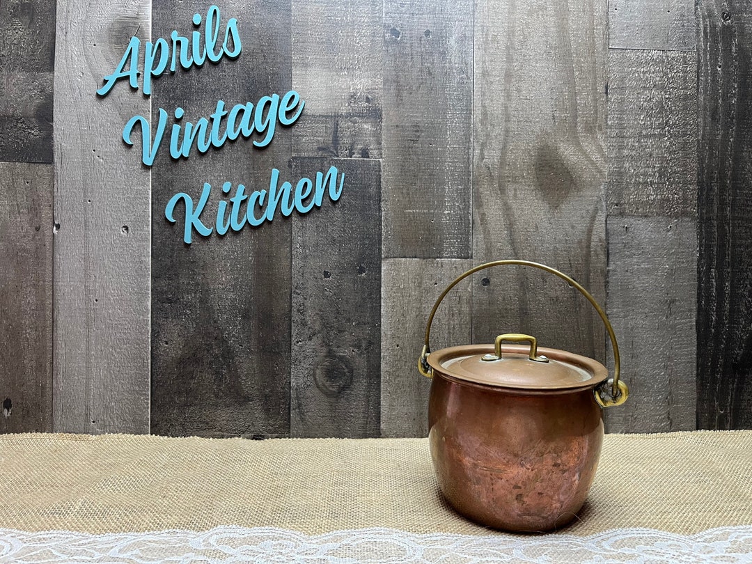 Adorable Small Vintage Jenzo Copper and Brass Pot With Lid Made in ...