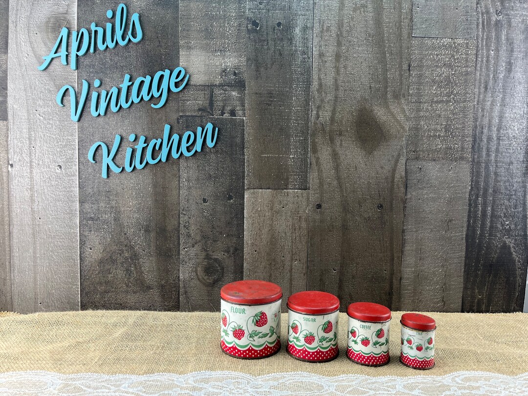 Vintage Kid Child’s Toy Tin Mini Dutch Canister Set Sunny Suzy ...
