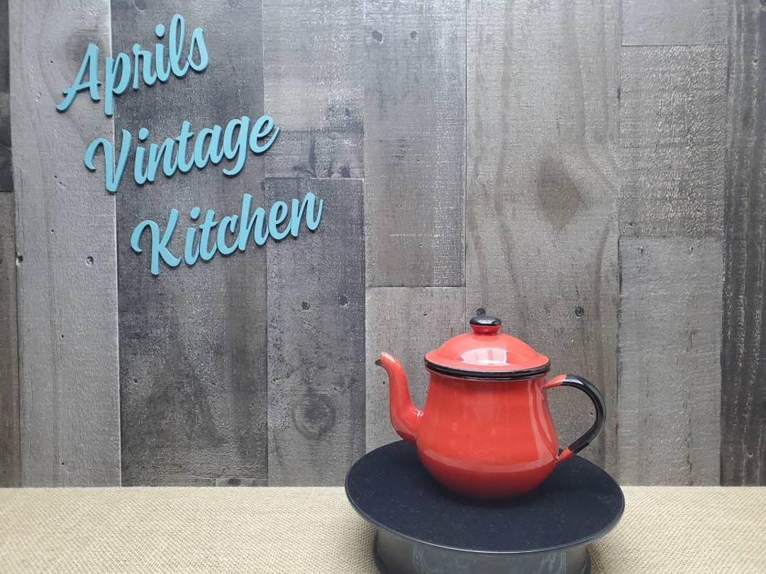 Mini Red Enamelware Tea Pot Kettle Japan Vintage Miniature - Etsy