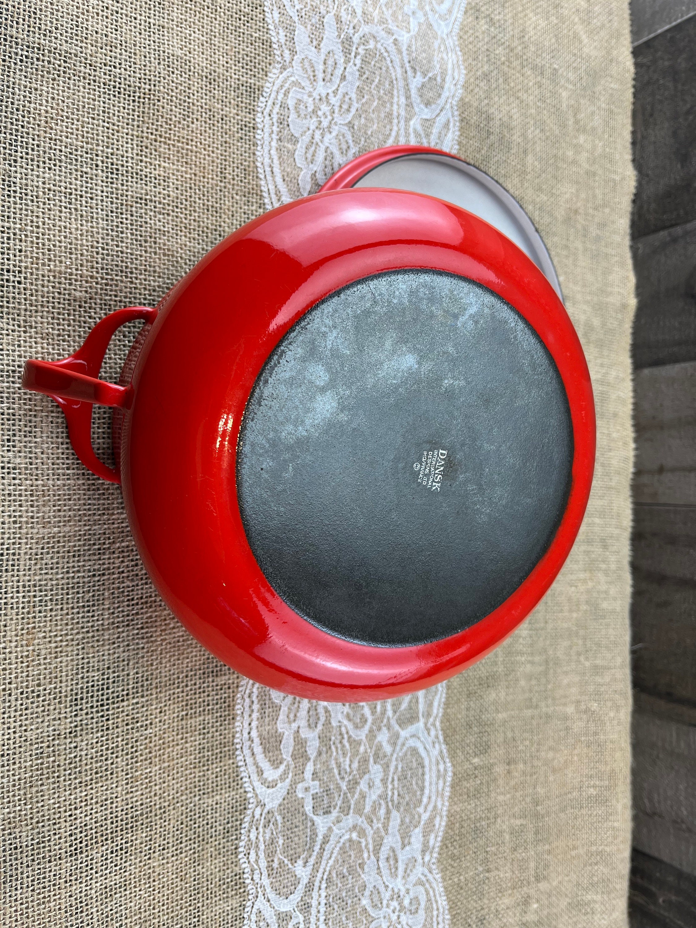 Dansk Kobenstyle Red Dutch Oven Pot Enamel Enamelware Made in France ...
