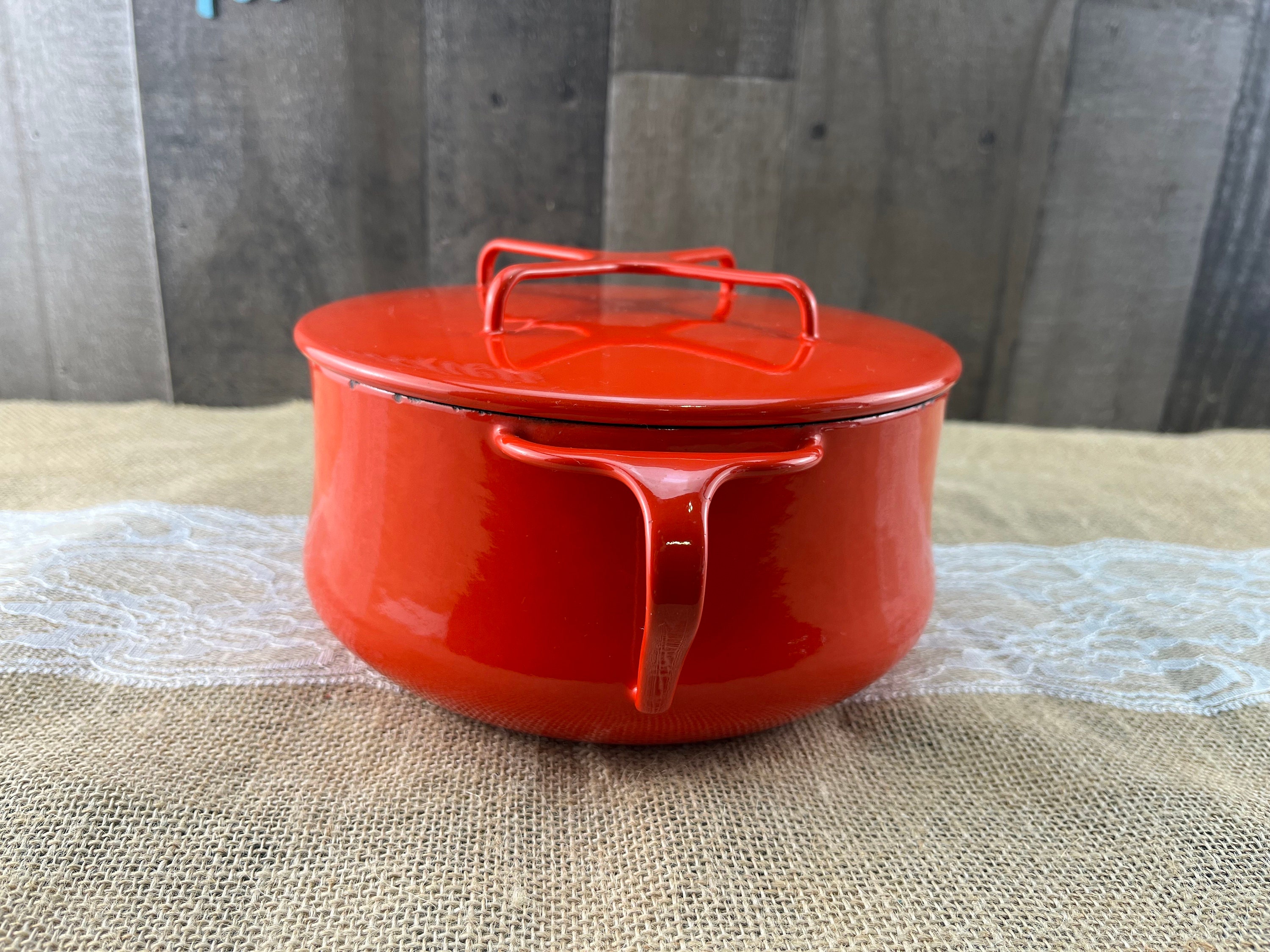 Dansk Kobenstyle Red Dutch Oven Pot Enamel Enamelware Made in France ...