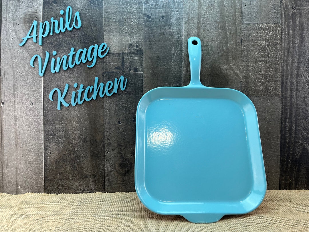 Prizer Ware Robin Egg Blue Teal Turquoise Enameled Cast Iron Square ...