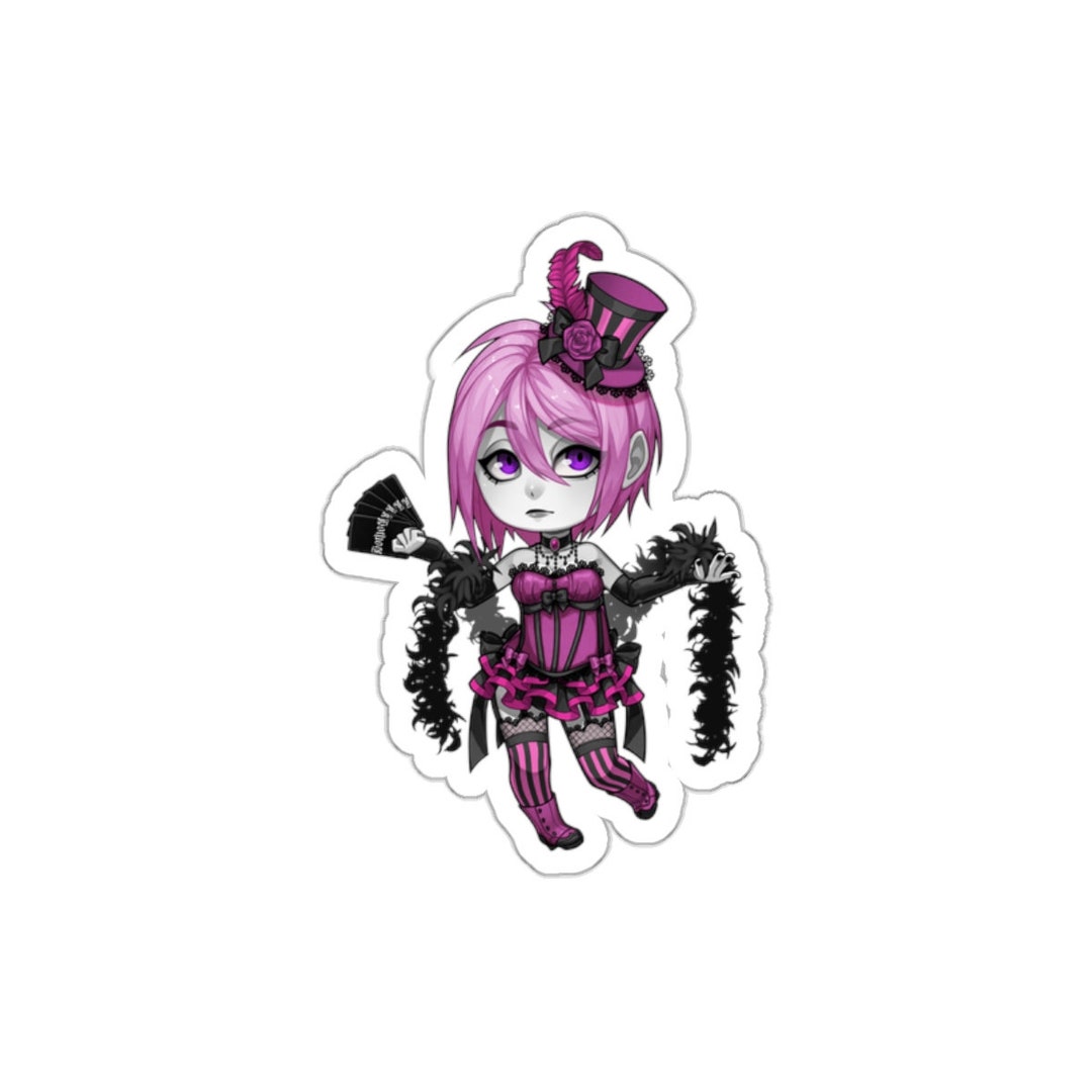 Goth Girl Cabaretgoth Sadako Kawaii Anime Chibi Die-cut Water-resistant ...